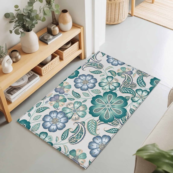 Abstract Ombre Ethnic Flower Rectangle Rug 2'x3' Traditional Blossom ...