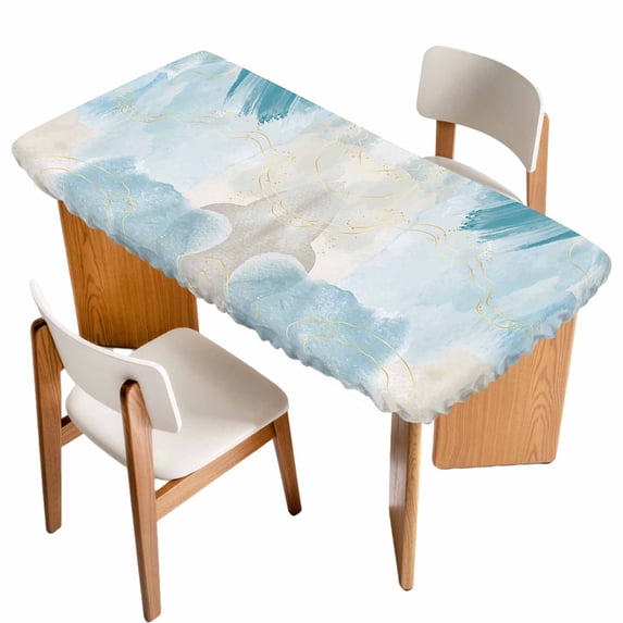 Abstract Ombre Fitted Rectangle Tablecloth 24" x 36" Blue Marble ...