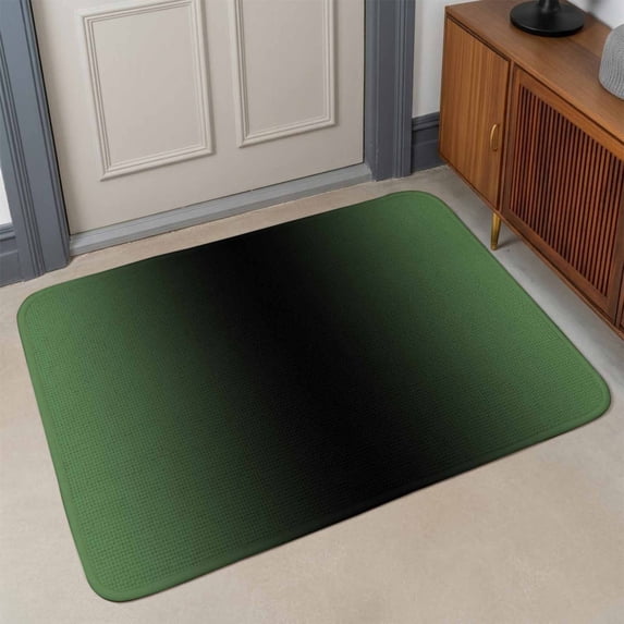 Abstract Ombre Front Door Mat Indoor Entrance, Sage Green and Black ...