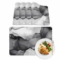 Abstract Ombre Grey Black Marble Leather Placemats Set of 4, 12x18 Inch ...