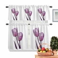 Abstract Ombre Kitchen Curtains Valances 3 Piece Set, Purple Tulip Ray ...