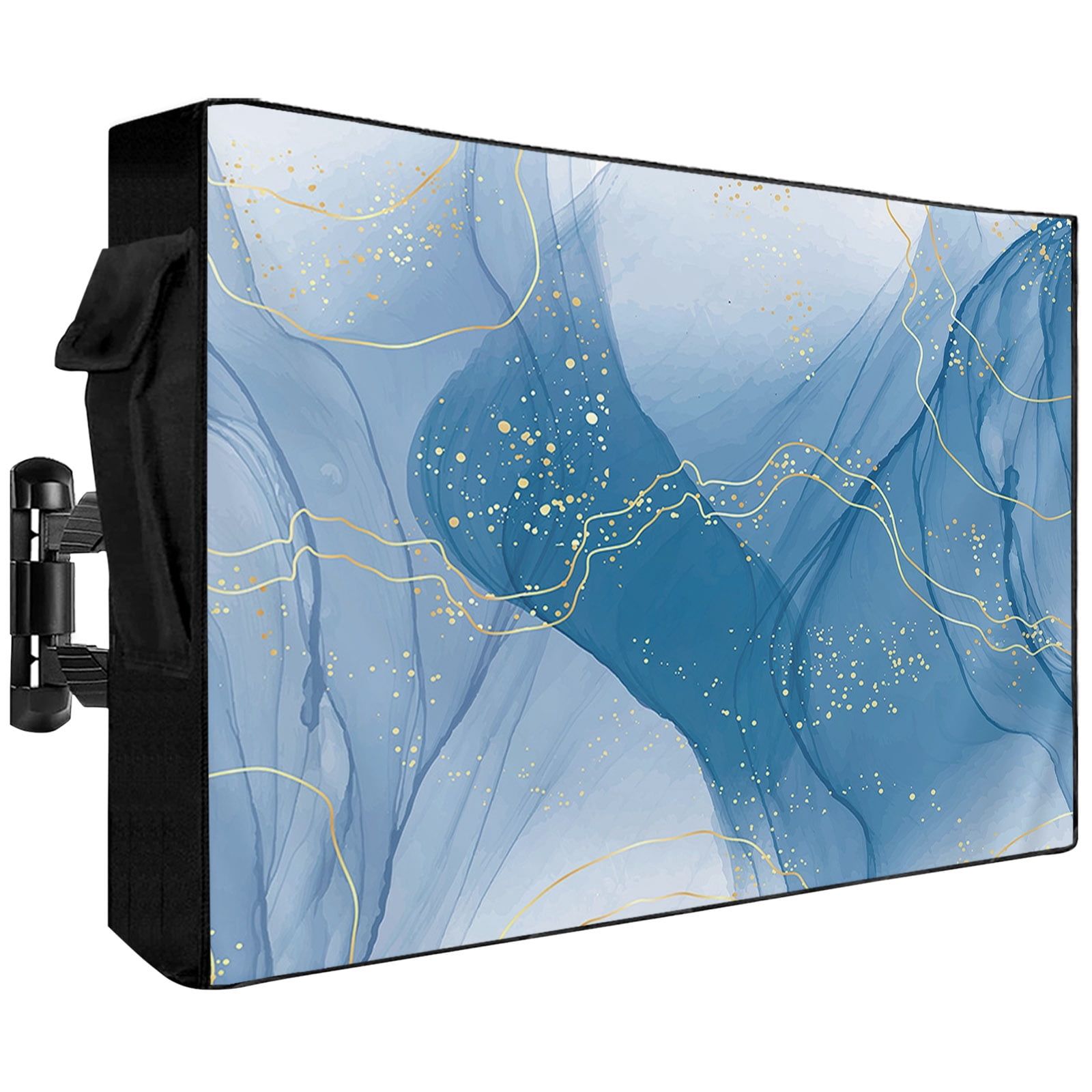 Abstract Ombre Outdoor TV Cover 48 to 50 inch Light Blue Marble Texture ...