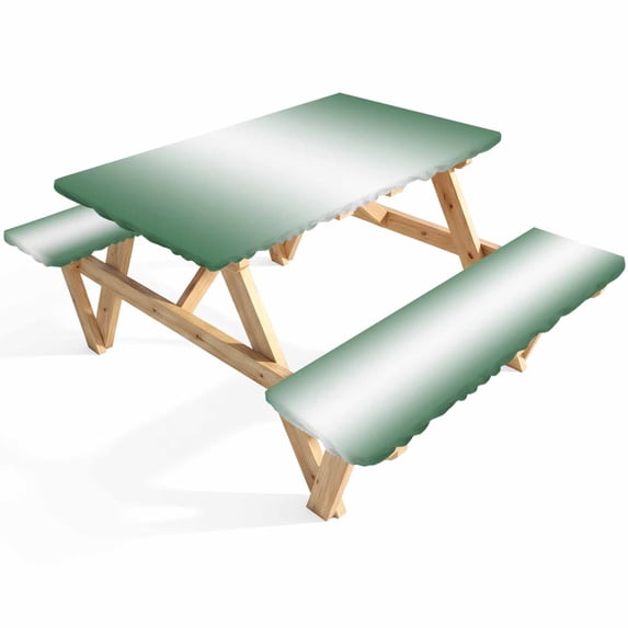 Abstract Ombre Picnic Table Cover with Bench Covers Hunter Green and ...