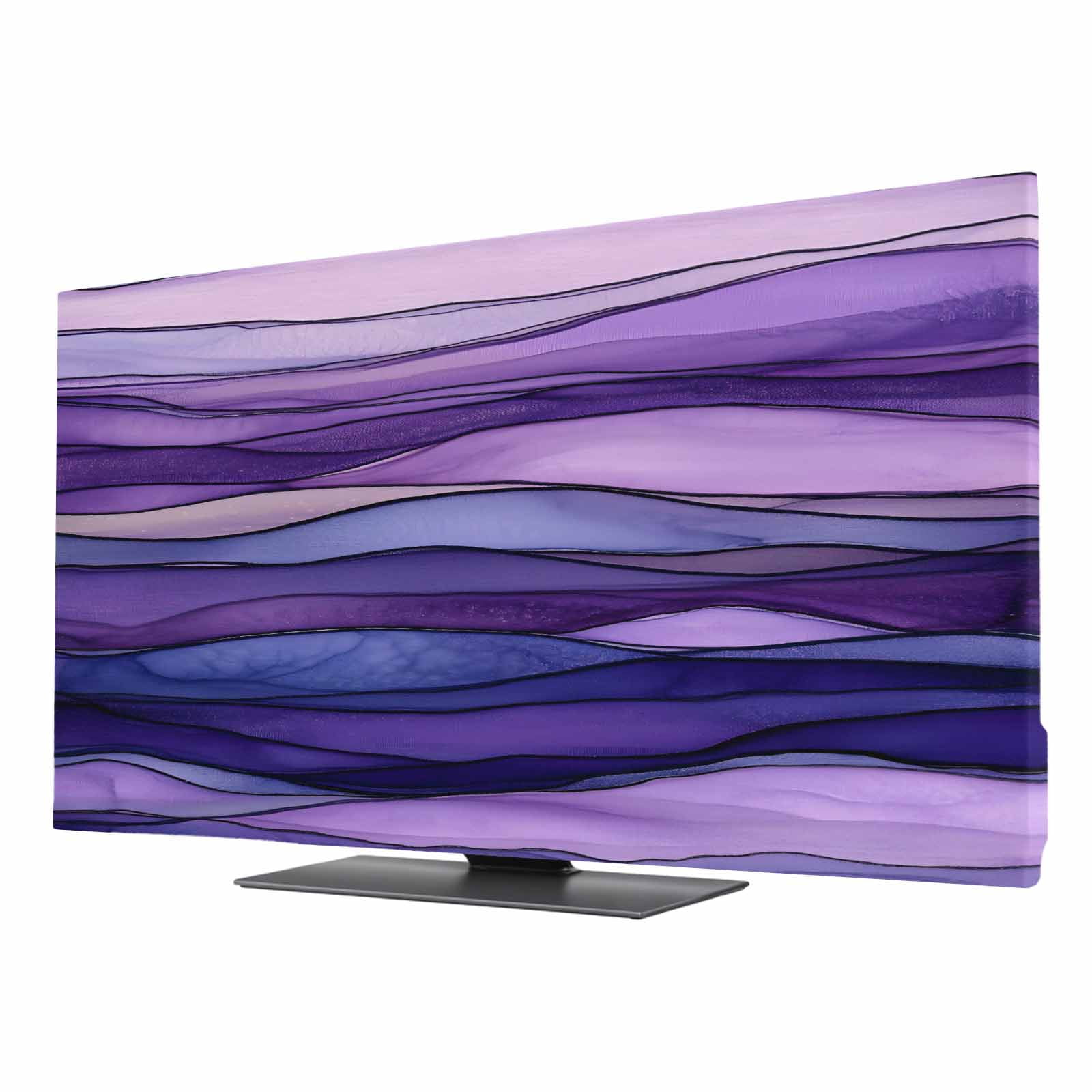 Abstract Ombre Purple Wave TV Dust Cover 24 Inch, Purple Stripes ...