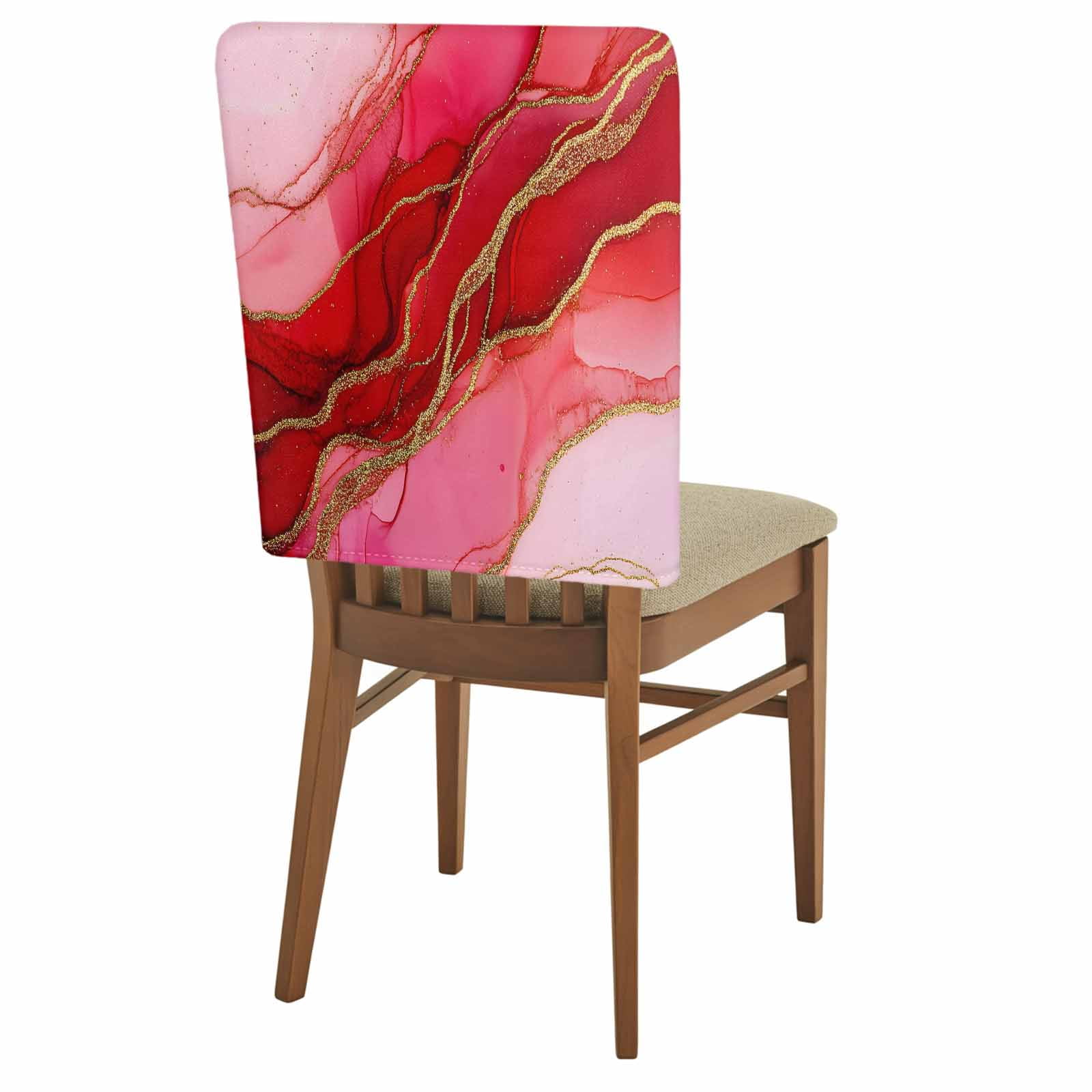 Abstract Ombre Red Marble Texture Chair Back Covers Set of 8, Modern ...