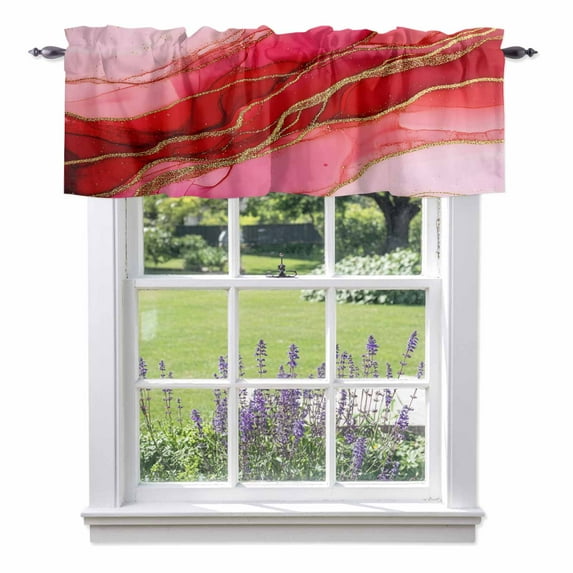 Abstract Ombre Red Marble Texture Valances for Windows, Modern Art ...