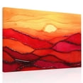 Abstract Ombre Red Wave Ocean Canvas Print Wall Art, Sky Modern Art ...
