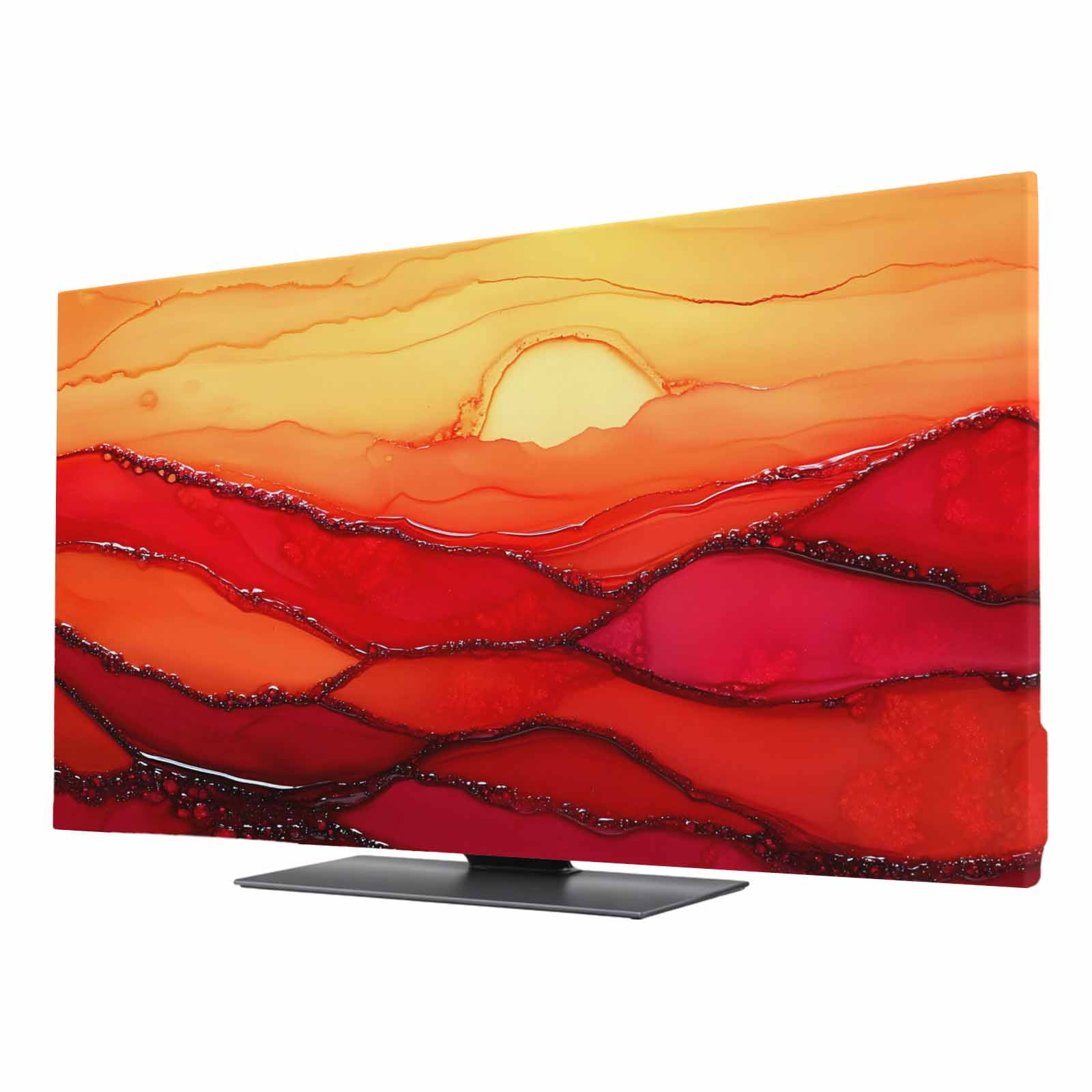 Abstract Ombre Red Wave Ocean TV Dust Cover 24 Inch, Sky Modern Art ...