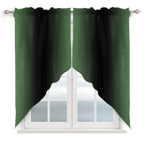 Abstract Ombre Swag Valances for Windows 36 inches Long, Sage Green and ...