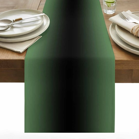 Abstract Ombre Table Runner 13x72 inch Sage Green and Black Gradient ...