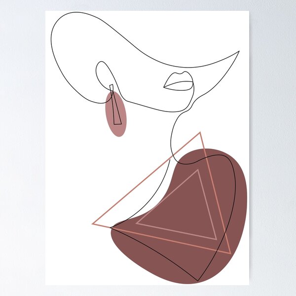 Abstract One Line Drawing Face Art Poster Wall Art, Modern Wall Decor ...