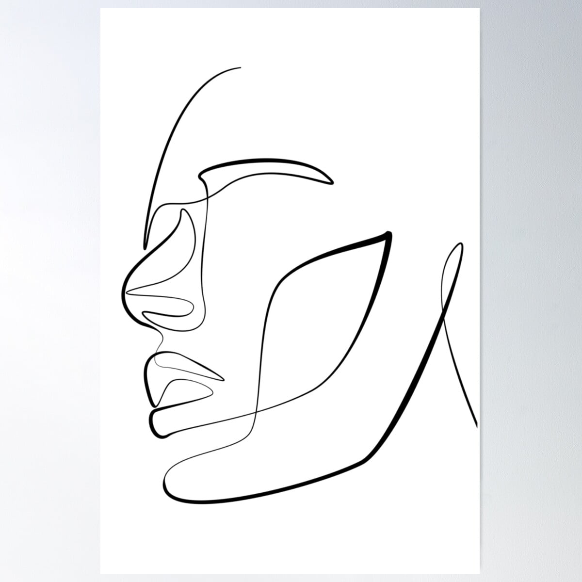 Abstract One Line Face Drawing Poster Wall Art, Modern Wall Decor For ...