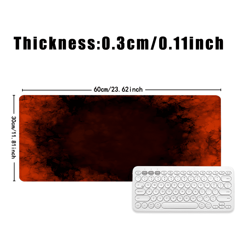 Abstract Orange Black Marble Mouse Pad 31.5x11.82 inches Rubber Desk ...