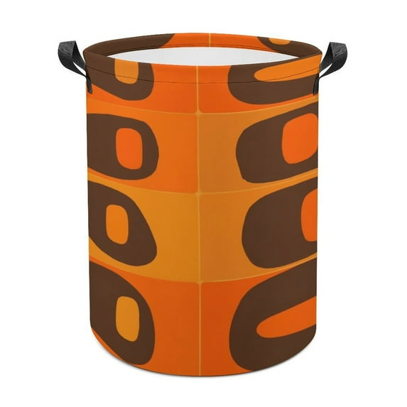 Abstract Orange Brown Geometric Shapes Large Dirty Clothes Hamper ...