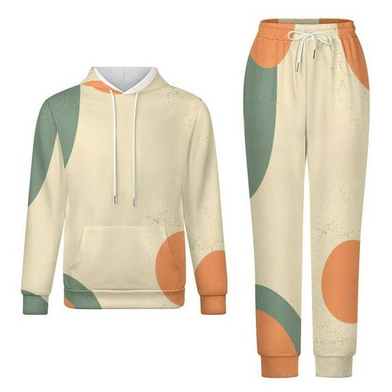 Abstract Orange Circles Hoodie + Pants Suit Cool Men/Women 2 Pcs ...