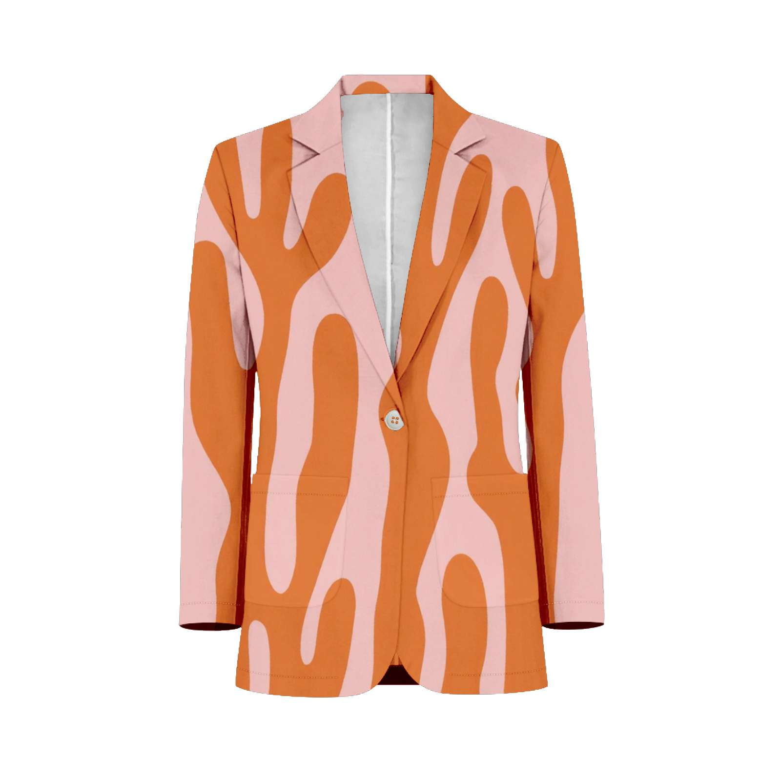 Abstract Orange Coral Art Print Customized Men's Suits full man Shawl ...