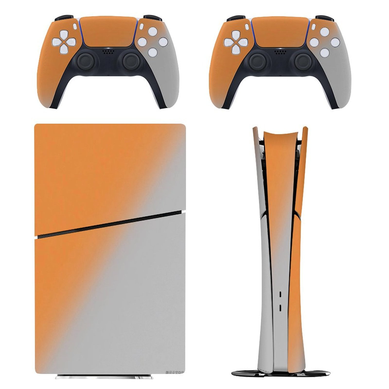 Abstract Orange Gray Gradient PS5/PS5 Slim Digital Disc Skin Sticker ...