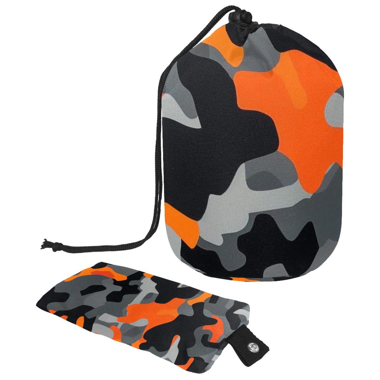 Abstract Orange Gray Travel Cosmetic Bags Makeup Bag for Women ...