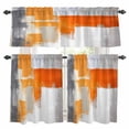 Abstract Orange Kitchen Curtains Valance and Tier Set Gray Graffiti ...
