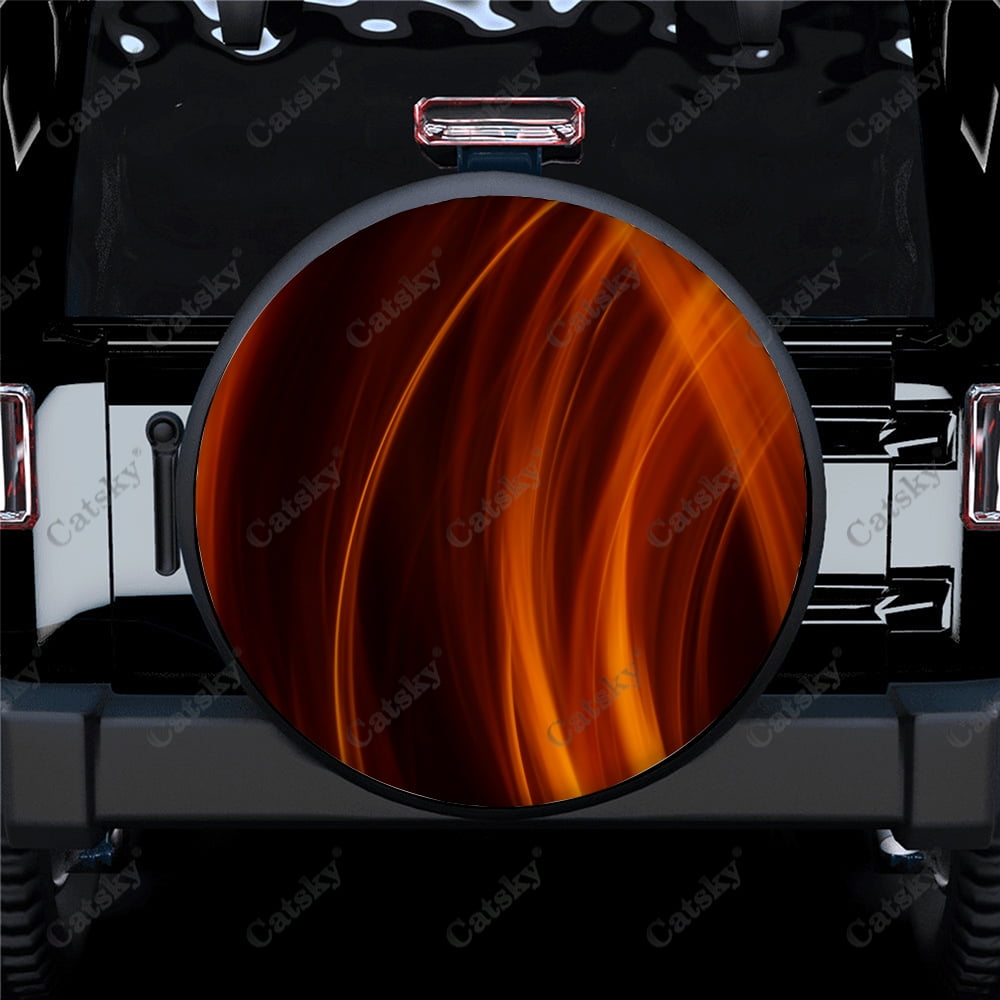 Abstract - Orange Print Spare Tire Cover Waterproof Tire Wheel ...
