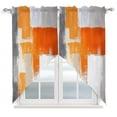 Abstract Orange Swag Curtain Valance for Window 2 Panels Gray Graffiti ...
