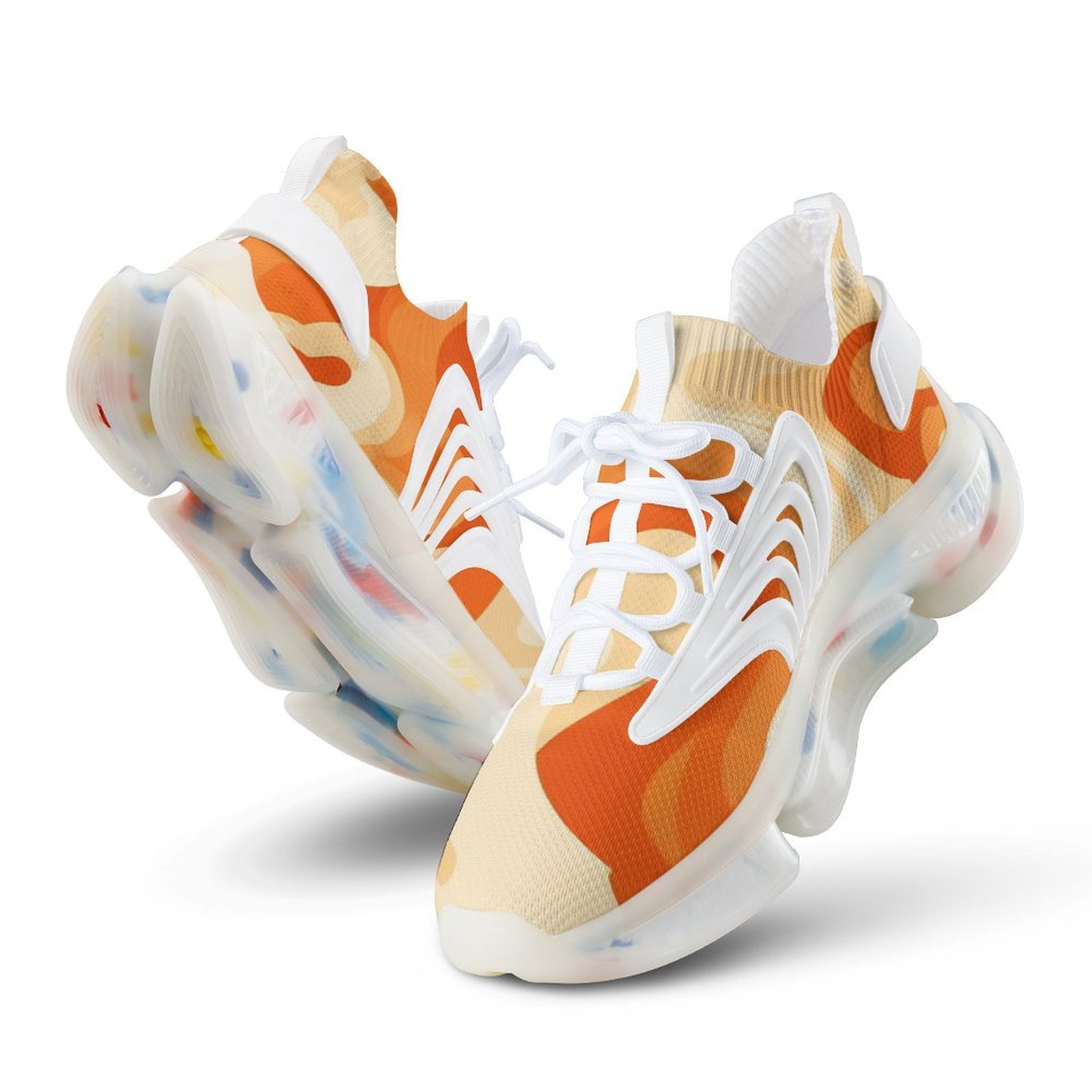 Abstract Orange Swirl Art Print Walking Shoes for Men Woman Lightweight ...