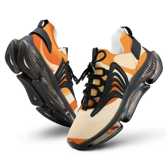 Abstract Orange Swirl Design Art Walking Shoes for Men Woman ...