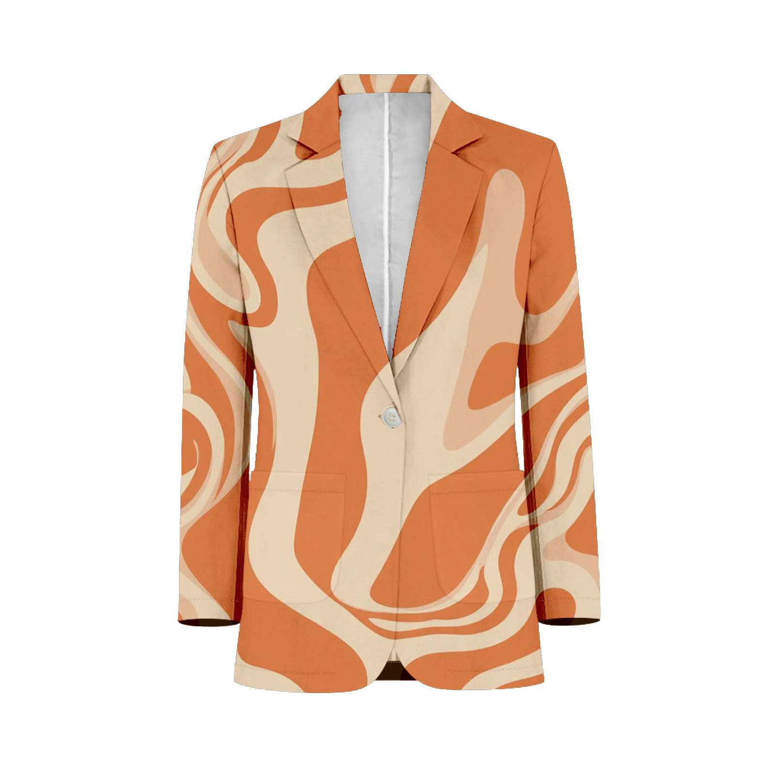 Abstract Orange Swirl Pattern Design Customized Men's Suits full man ...