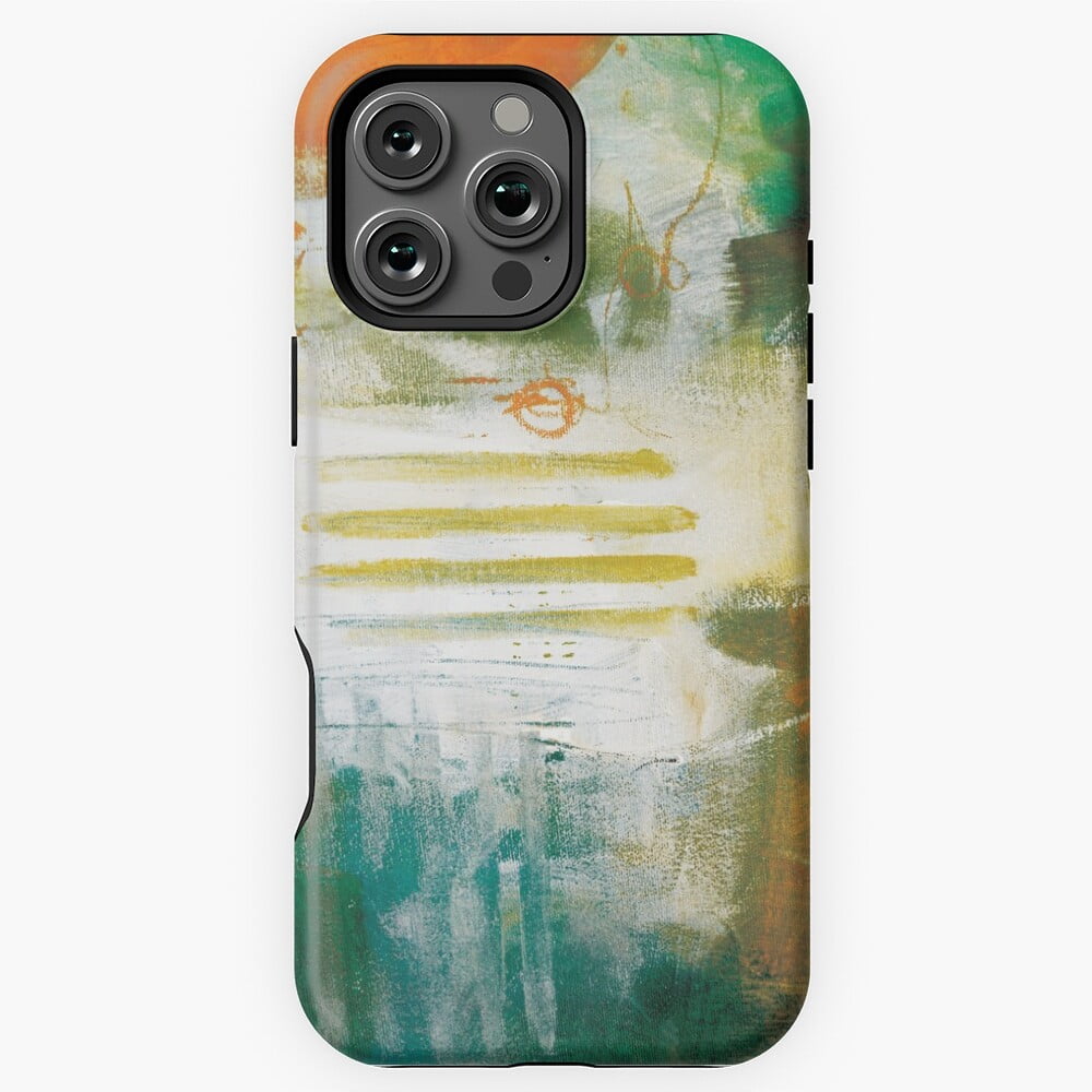 Abstract Orange Turquoise Painting Print Phone Case Compatible iPhone ...