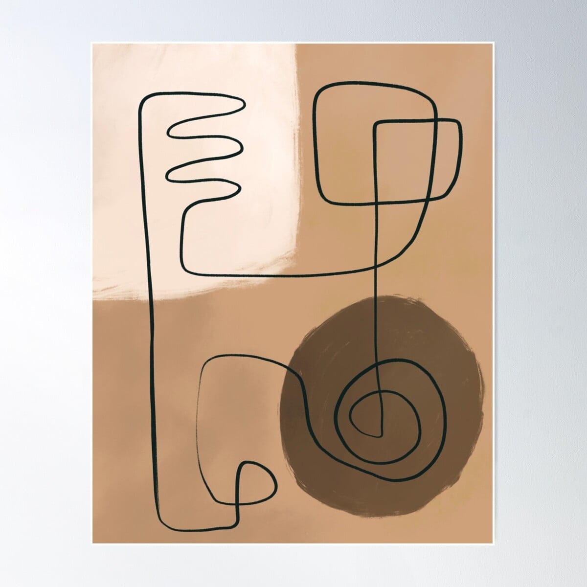 Abstract Organic Line Art Poster Wall Art, Modern Wall Decor For Living ...