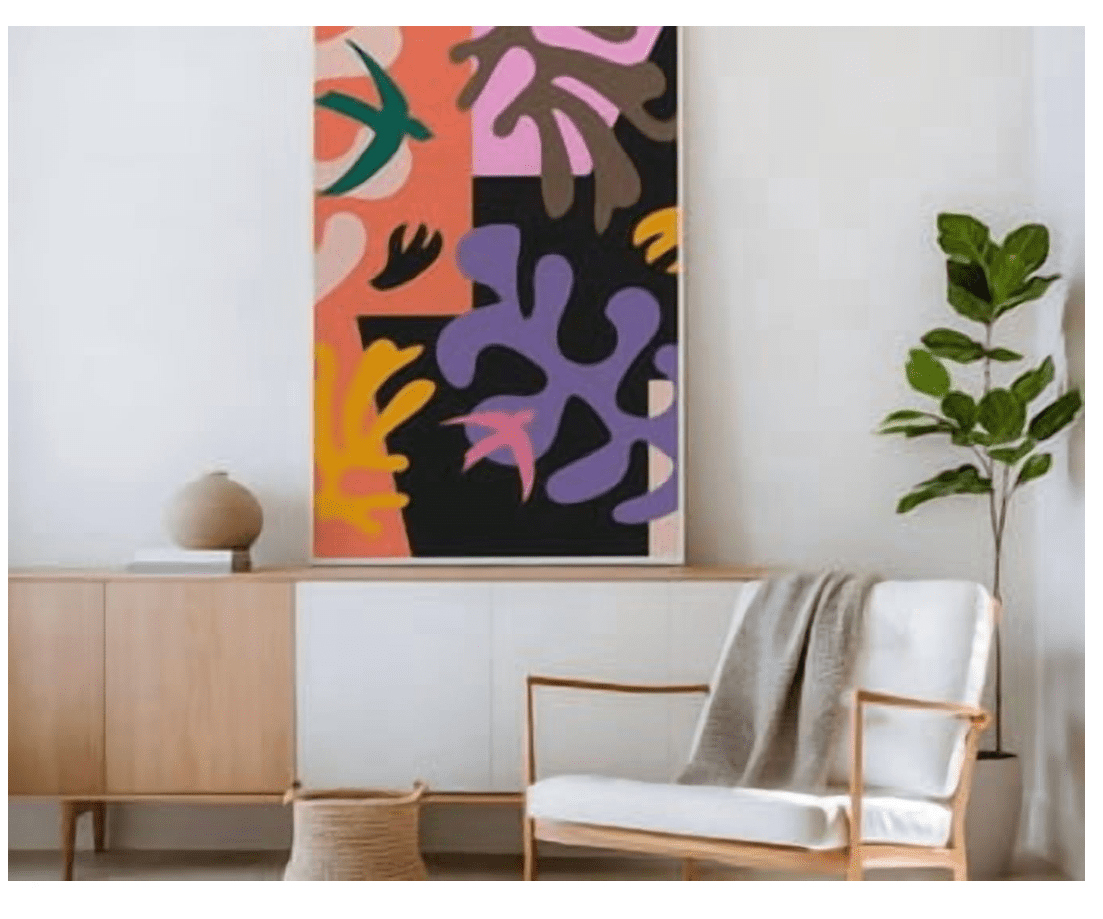 Abstract Organic Poster Midcentury Modern Colorful Poster - Walmart.com
