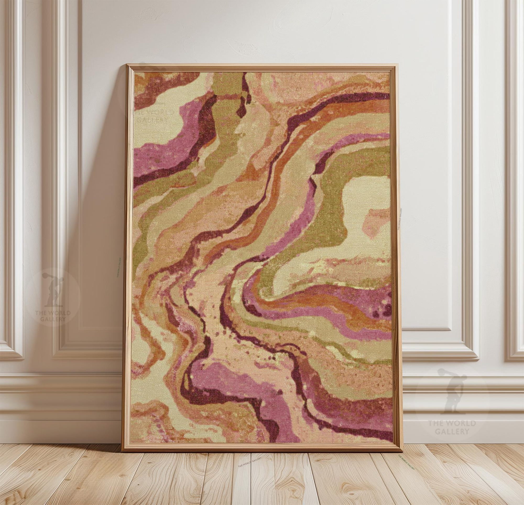 Abstract Organic Print Earth Tone Textured Wall Art Boho Decor ...