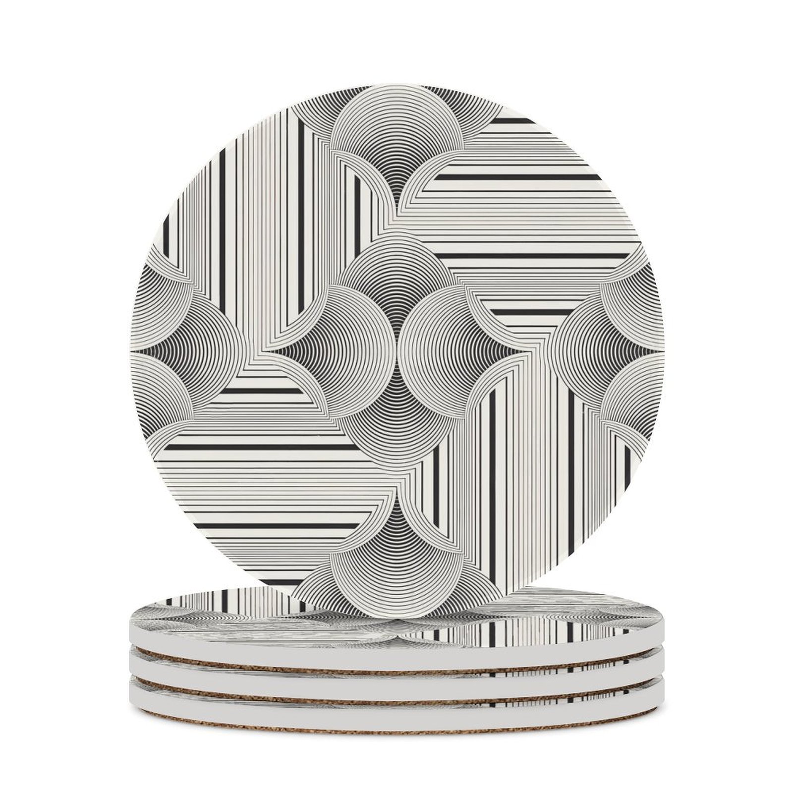 Abstract Ornate Geometric Petals Grid Background Ceramic Coasters ...