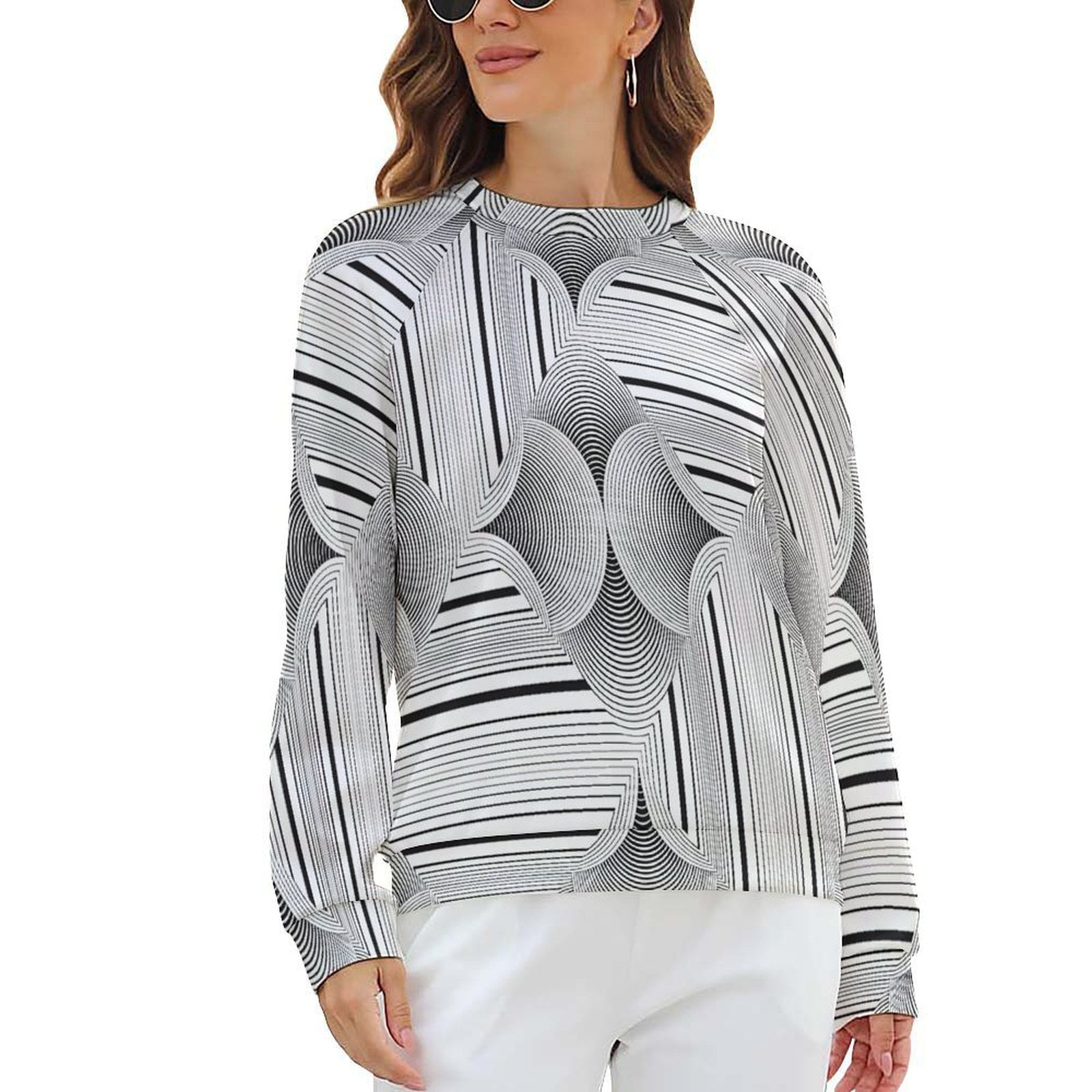 Abstract Ornate Geometric Petals Grid Background Ladies Tops Women ...