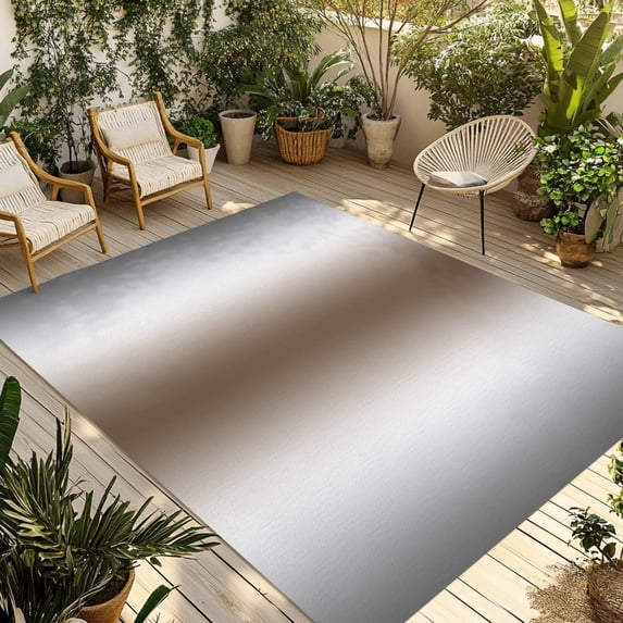 Abstract Outdoor Rug, Dark Gray Brown Gradient Ombre Non-Slip Area Rugs ...