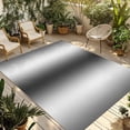 Abstract Outdoor Rug, Dark Gray White Gradient Ombre Non-Slip Area Rugs ...