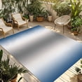 Abstract Outdoor Rug, Lake Blue Gray Gradient Ombre Non-Slip Area Rugs ...