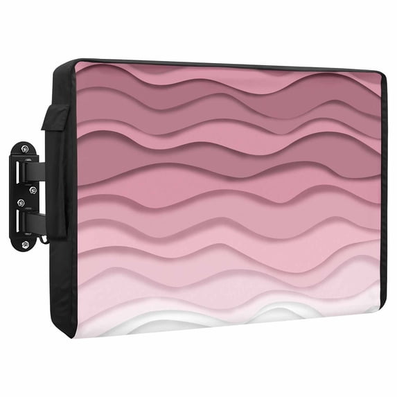Abstract Outdoor TV Cover 36 to 39 Inch Pink Gradient Ocean Waves Sandy ...