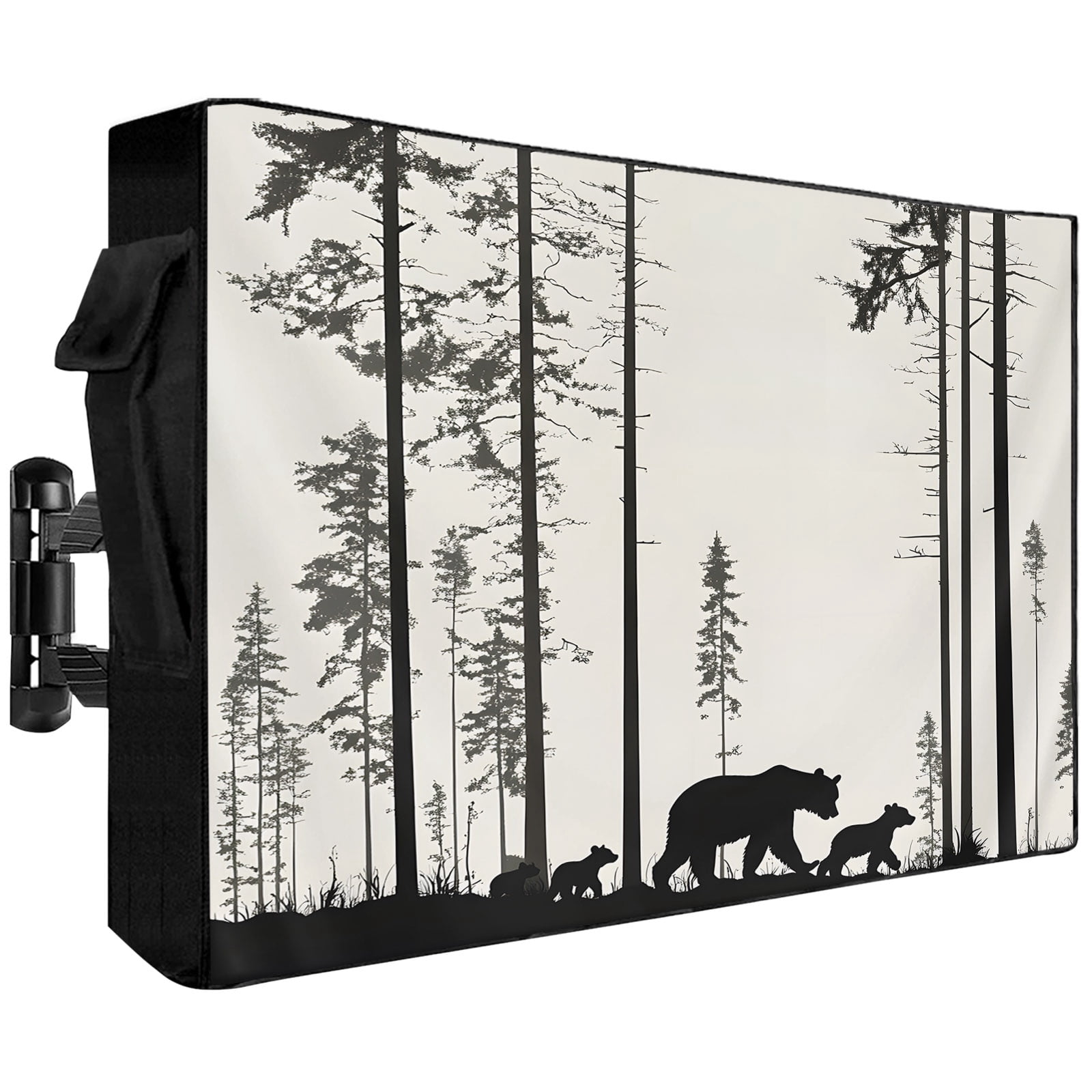 Abstract Outdoor TV Cover 48 to 50 inch Animal Bear Family Forest Trees ...