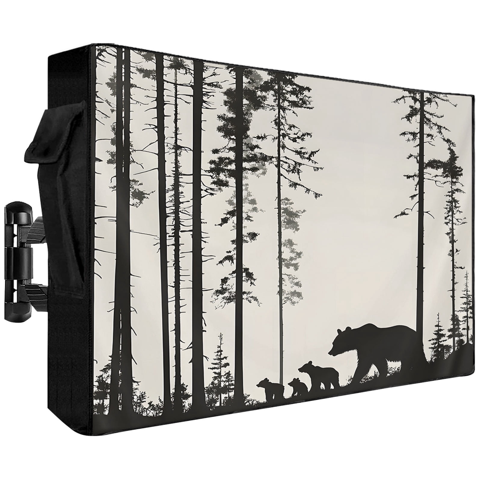 Abstract Outdoor TV Cover 48 to 50 inch Bear Family Forest Trees ...
