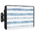 Abstract Outdoor TV Cover 80 to 85 Inch Blue Gradient Geometric Striped ...