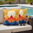 Abstract Outdoor Waterproof Throw Pillow Covers Set of 2, 16"x16", Sun ...