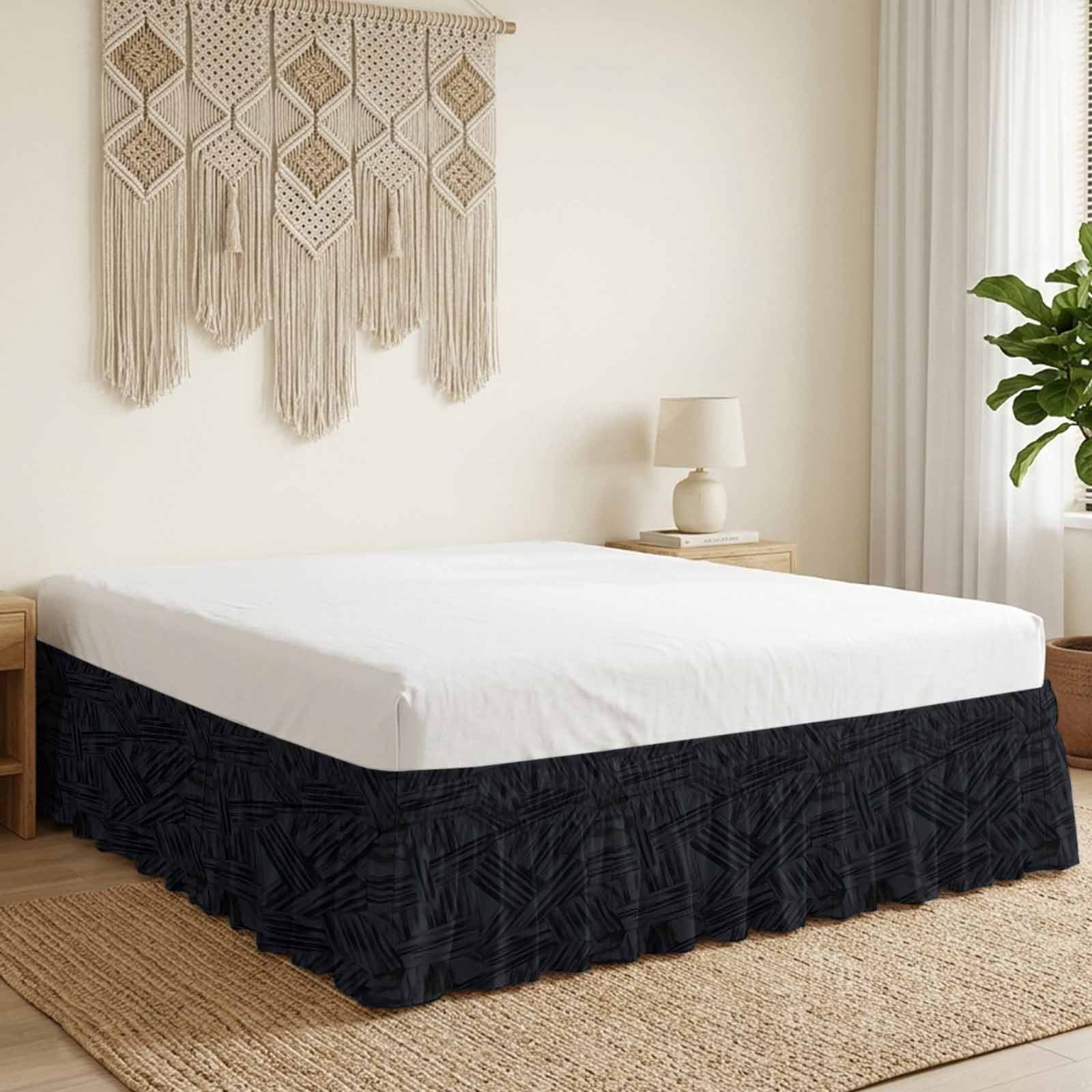 Abstract Overlapping Layers Bed Skirt California King Size 18 Inch Drop ...
