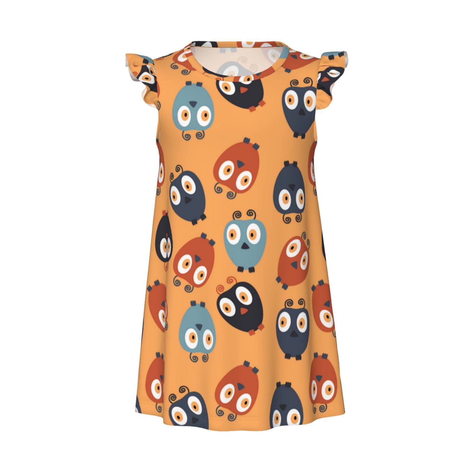 Abstract Owl Cute Girls Nightgowns, Pajamas for Girls, Soft Flutter ...