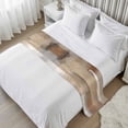 Abstract Paint Art Bed Runner Scarf, Retro Brown Scratch Texture Full ...