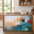 Abstract Paint Art Cabinet Curtains 32" W x 55" L Blue Green Orange ...