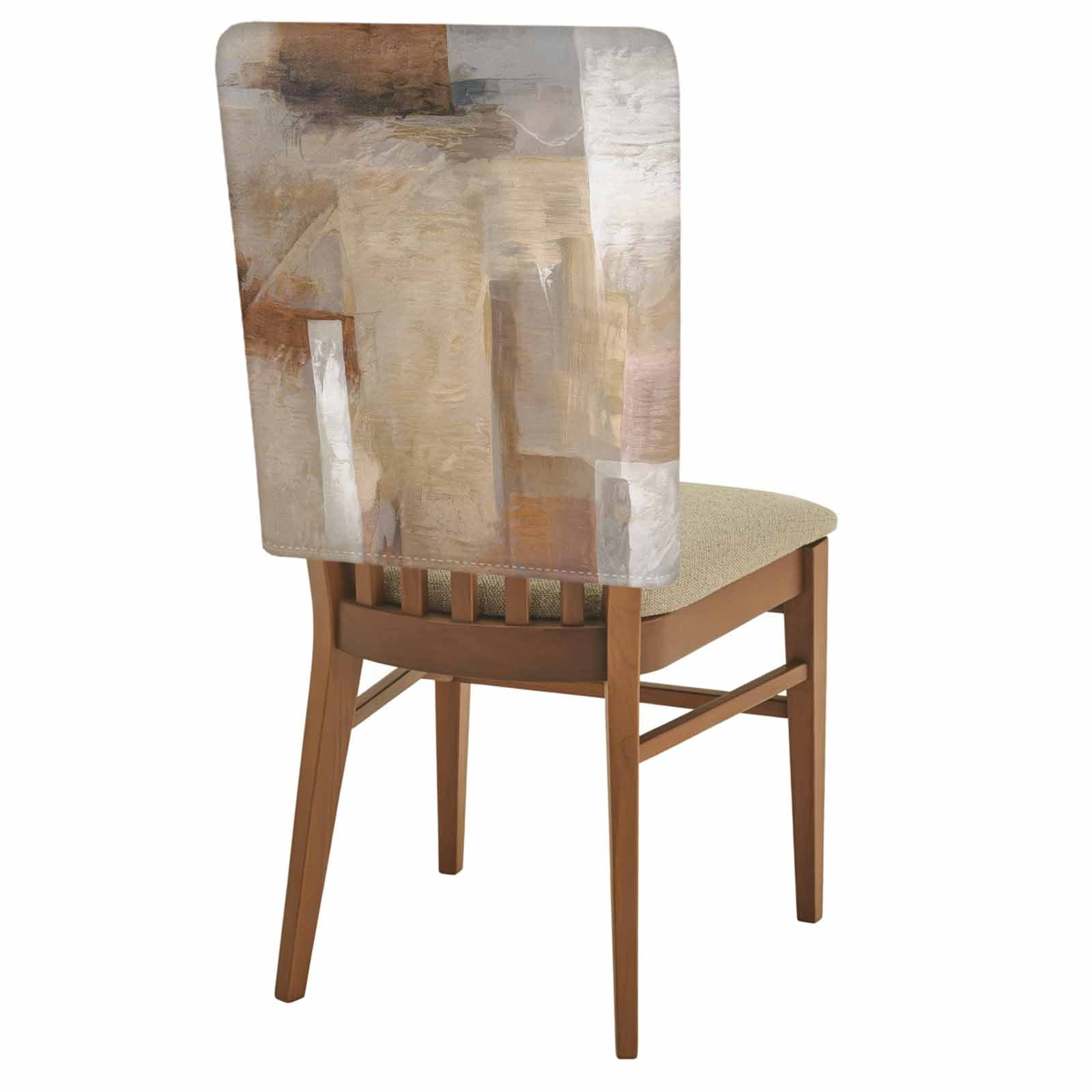 Abstract Paint Art Chair Back Covers Set of 4, Retro Brown Scratch ...