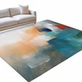 Abstract Paint Art Large Area Rugs 5x8ft Blue Green Orange Classic ...
