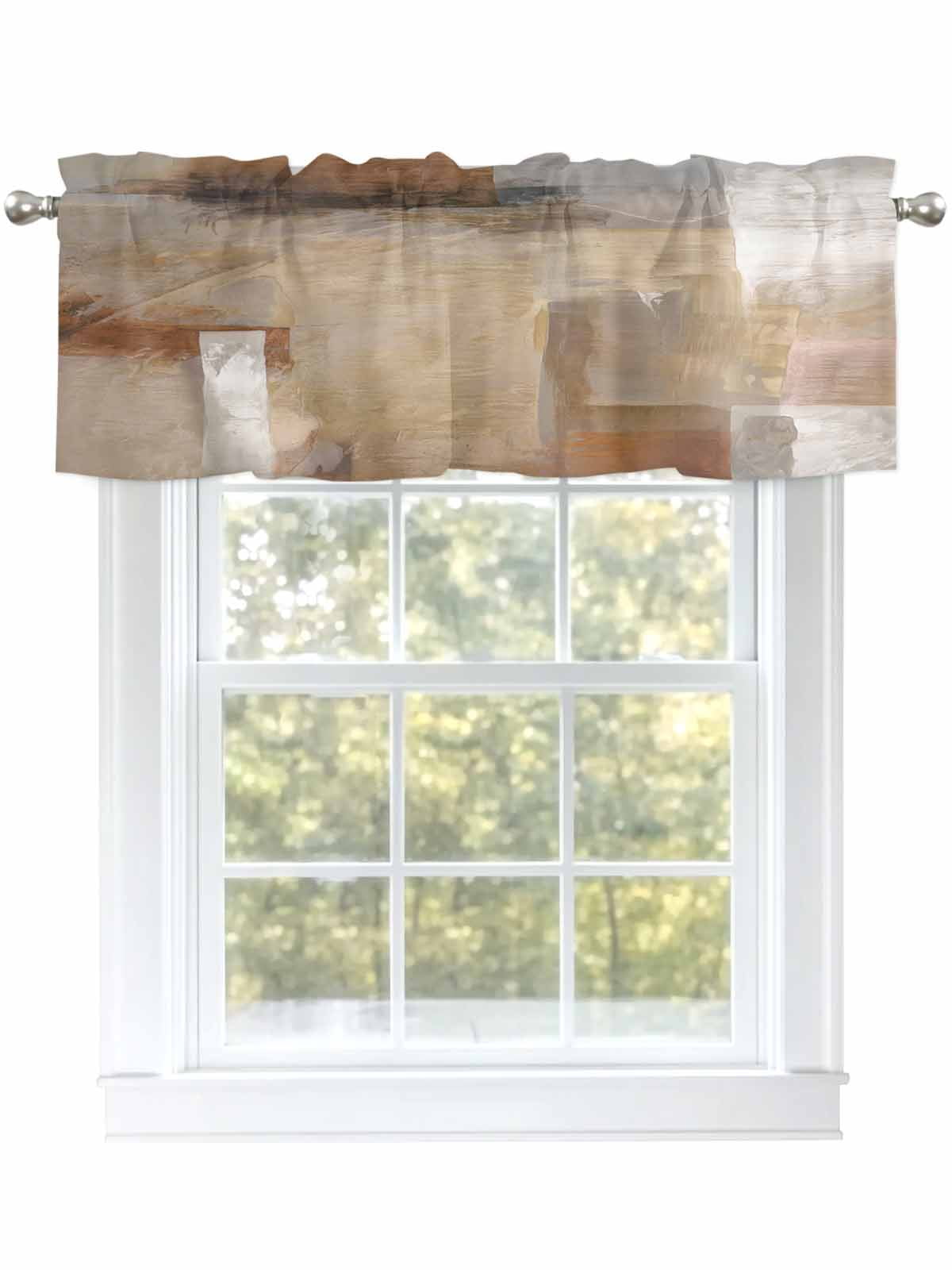 Abstract Paint Art Valances for Windows Retro Brown Scratch Texture ...
