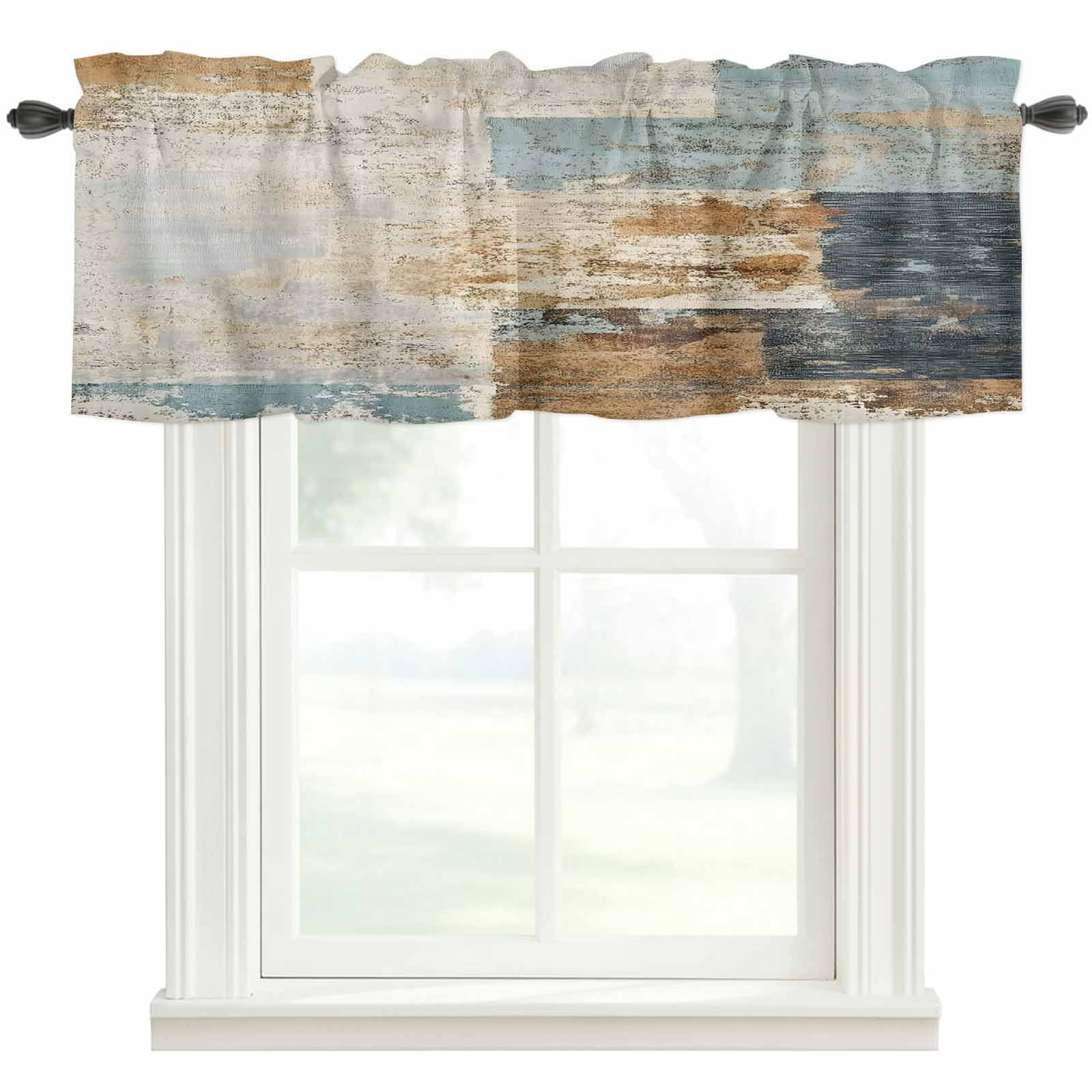 Abstract Paint Effect Valances for Windows Blue Brown Watercolor Art ...